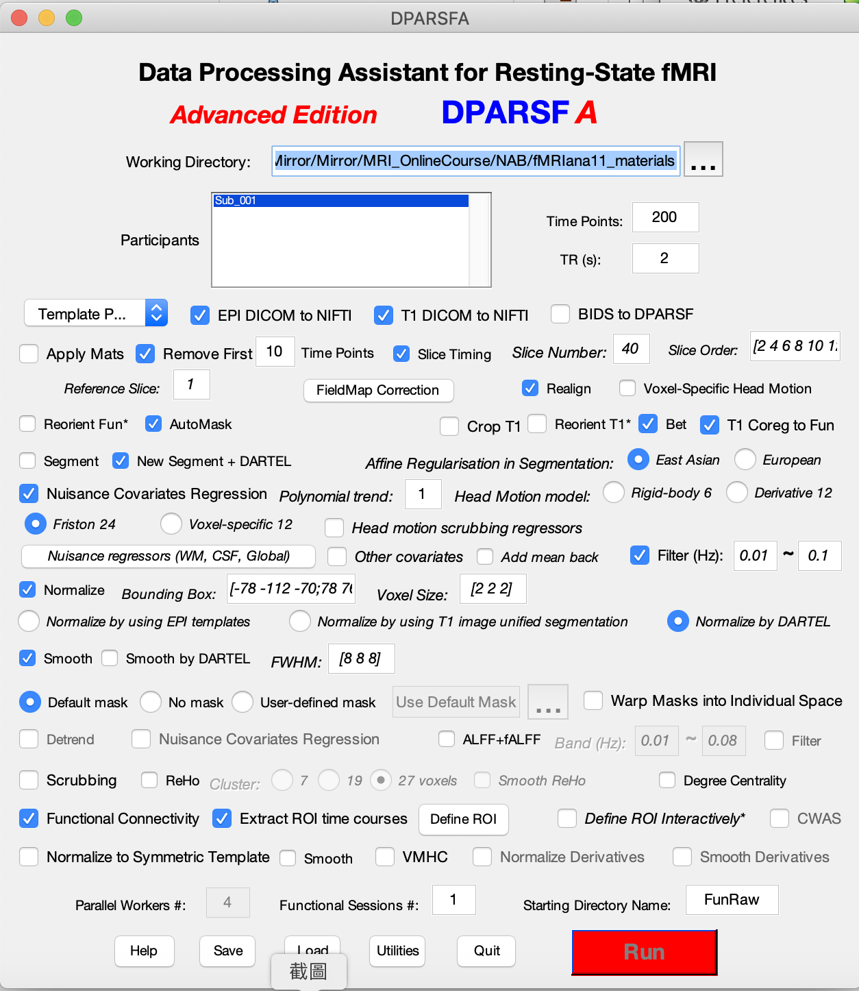 DPARSF advanced edition: warning message&error | The R-fMRI Network